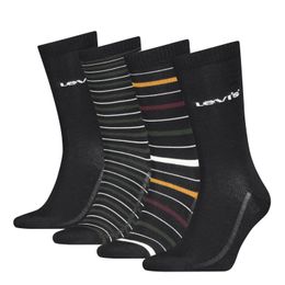 Levi's Socken LEVI'S "LEVIS REG CUT STRIPE GIFTBOX 4P", Herren, Gr. 43-46, schwarz (schwarz combo), Obermaterial: 69% Baumwolle, 19% Polyester, 10% Polyamid, 2% Elasthan, Socken Socken