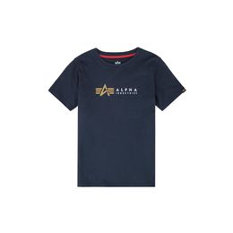 T-Shirt Alpha Industries "Alpha Label T-Shirt K", Jungen, Gr. 10, blau (rep.blau), Obermaterial: 100% Baumwolle, Shirts T-Shirt
