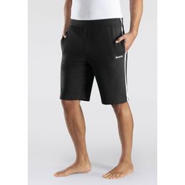 Sweatshorts BENCH. LOUNGEWEAR "kurze Relaxshort, Jogginghose", Herren, Gr. S (44/46), N-Gr, schwarz, angeraute Sweatware, Obermaterial: 60% Baumwolle, 40% Polyester, unifarben mit Farbeinsatz, Basic, l&auml;ssig geschnitten kurz, Hosen Sweatshorts, weicher Sweat-Qualit&auml;t