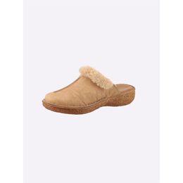 Pantoffel CLASSIC, Damen, Gr. 42, beige, Glattleder, Leder, Rindsleder, Schuhe Pantoffel