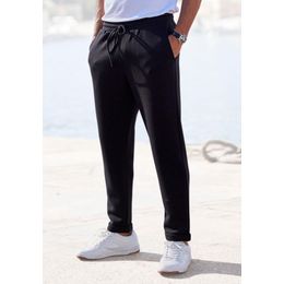 Jogger Pants John Devin "Jogg Pants", Herren, Gr. S (44/46), N-Gr, schwarz, Stoff, Obermaterial: 83% Polyester, 13% Viskose, 4% Elasthan, unifarben, bequem lang, Hosen Jogger Pants, Umschlag am Beinabschluss, aus elastischer Piqu&eacute;-Qualit&auml;t, Topseller