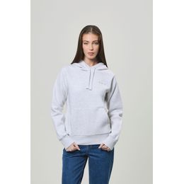 Kapuzensweatshirt Bench. "REION_HOODY", Damen, Gr. 44, grau (ice grau marl), Sweatware, Obermaterial: 60% Baumwolle, 40% Polyester, bedruckt, Rundhals, Rippb&uuml;ndchen, Sweatshirts Kapuzensweatshirt