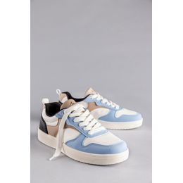 Sneaker ANISTON SHOES, Damen, Gr. 36, blau (wei&szlig;, hellblau), Lederimitat, Schuhe Sneaker, Freizeitschuh, Halbschuh, Schn&uuml;rschuh - NEUE KOLLEKTION