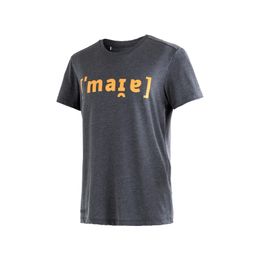 T-Shirt Maier Sports "Phonetic Tee M", Herren, Gr. 58, grau (graphit), 50% Baumwolle, 50% Polyester, Rundhals, Shirts T-Shirt, Herren Kurzarmshirt mit Print f&uuml;r Wandern und Freizeit