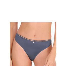 String s.Oliver "Pauline", Damen, Gr. 36/38, blau (jeansblau), Spitze, Obermaterial: 81% Polyamid, 19% Elasthan, Unterhosen String, mit feiner Spitze und weichem Microtouch-Material
