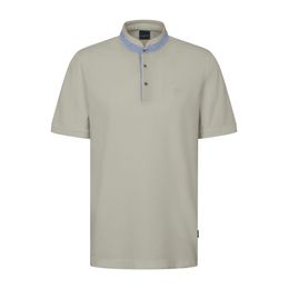 Poloshirt Bugatti, Herren, Gr. XL, 40, beige, 100% Baumwolle, unifarben, normal, ohne Ausschnitt, Rippb&uuml;ndchen, Shirts Poloshirt, mit Stehkragen
