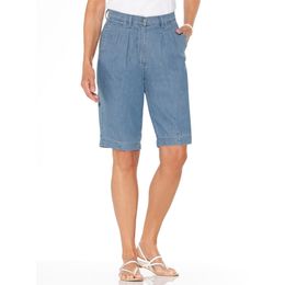 Jeansbermudas Classic Basics, Damen, Gr. 46, Normalgr&ouml;&szlig;en, blau (blau, bleached), 100% Baumwolle, unifarben, kurz, Jeans Jeansbermudas