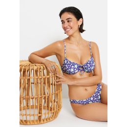 B&uuml;gel-Bikini LSCN BY LASCANA "Cecily", Damen, Gr. 38, Cup B, violett bedruckt, Recycling-Polyamid, gebl&uuml;mt, Bikini-Sets B&uuml;gel-Bikini, mit sommerlichem Blumendruck