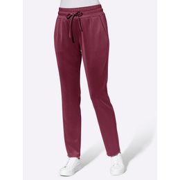 Schlupfhose Classic Basics, Damen, Gr. 28, Kurzgr&ouml;&szlig;en, rot (bordeaux), 95% Polyester, 5% Elasthan, unifarben, lang, Hosen Schlupfhose