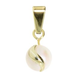 Kettenanh&auml;nger OSTSEE-SCHMUCK "OSTSEE-SCHMUCK Anh&auml;nger Ina Anh&auml;nger Ina", gelb (wei&szlig;, neutral), Schmuckanh&auml;nger, Damen, 14 x 8mm, Gelbgold 333, 1 g, Kettenanh&auml;nger