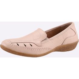 Slipper Classic Basics, Damen, Gr. 41, beige (puder), Glattleder, Basic, Schuhe Slipper