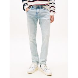 Slim-fit-Jeans Tommy Jeans "Scanton Slim", Herren, Gr. 38, L&auml;nge 34, blau (denim ultra light), Denim/Jeans, Obermaterial: 99% Baumwolle, 1% Elasthan, regular fit lang, Jeans Slim-fit-Jeans, Slim?Fit?Jeans mit mittlerer Leibh&ouml;he, 5?Pocket?Design