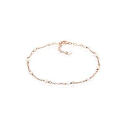 Fu&szlig;kette Elli "Fu&szlig;schmuck Fu&szlig;kette mit S&uuml;&szlig;wasserzuchtperle 925 Silber" Gr. 22, rosa (rosegold), Fu&szlig;ketten, Damen, Silber 925 (Sterlingsilber), Fu&szlig;kette