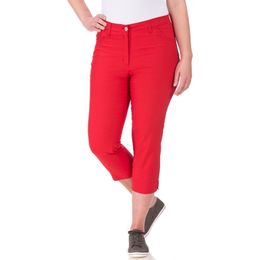 Caprihose KjBRAND "Betty 7/8", Damen, Gr. 54, N-Gr, rot, Web, Obermaterial: 60% Baumwolle, 37% Polyamid, 3% Elasthan, Basic schmal, Hosen Caprihose, Sommerhose
