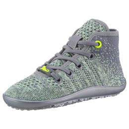 Barfu&szlig;schuh Leguano "LEGUANITO GO KIWI", M&auml;dchen, Gr. 29, gr&uuml;n (kiwi, grau), Textil, Schuhe Barfu&szlig;schuh, Freizeitschuh, Schn&uuml;rboots, Kinderschuh, speziell entwickelte Sohle