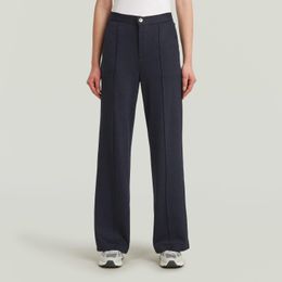 G-Star Raw Jerseyhose G-STAR "Dressed Jersey Pants", Damen, Gr. L, N-Gr, blau (osaka blau htr), Web, Obermaterial: 73% Viskose, 24% Polyamid, 3% Elasthan, meliert, straight fit lang, Hosen Jerseyhose, mit einem bequemen Gummibund hinten