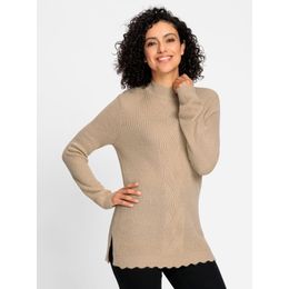 Rollkragenpullover Inspirationen "Pullover", Damen, Gr. 44, beige, 100% Polyacryl, unifarben, Pullover Rollkragenpullover