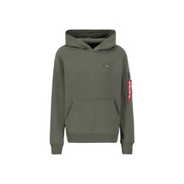Hoodie Alpha Industries "3D Small Logo Hoodie", Herren, Gr. S, gr&uuml;n (schwarz olive), Obermaterial: 80% Baumwolle, 20% Polyester, regular fit, Sweatshirts Hoodie