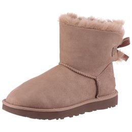 UGG Australia Schlupfboots UGG "Mini Bailey Bow 2", M&auml;dchen, Gr. 5 (36), braun (rocky oak), Obermaterial: 100% Lammfell. Decksohle: 100% Lammfell. Laufsohle: 100% EVA/Kautschuk, unifarben, Schuhe Schlupfboots, Schlupfboots