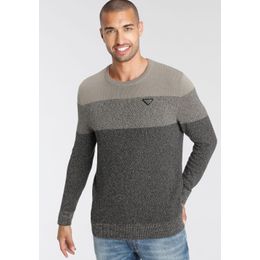 Strickpullover Bruno Banani, Herren, Gr. S (44/46), beige (sand), Obermaterial: 50% Baumwolle, 50% Polyacryl, Basic schmal, Rundhals, B&uuml;ndchen, Pullover Strickpullover, im modischem Look