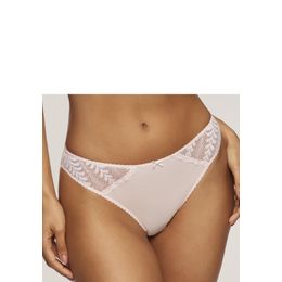 Tanga Lascana "Amira", Damen, Gr. 32/34, rosa (ros&eacute;), Microtouch, Obermaterial: 87% Polyamid, 13% Elasthan, Unterhosen Tanga, mit graphischen Spitzeneins&auml;tzen