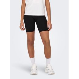 Trainingsshorts Only Play "ONPJAM-SANA-3 XHW SHORTS NOOS", Damen, Gr. M (38), N-Gr, schwarz, Jersey, Obermaterial: 80% Nylon, 20% Elasthan, unifarben, skinny fit knielang, Hosen Trainingsshorts