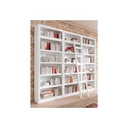 B&uuml;cherwand OTTO HOME "Bergen", wei&szlig;, B:244,5cm H:213cm T:27cm, Massivholz, Regale, B&uuml;cherwand, aus sch&ouml;nem massivem Kiefernholz, 3 tlg.