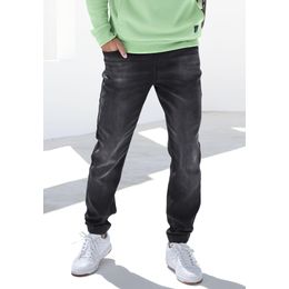 Jogger Pants John Devin "Jogg Pants", Herren, Gr. S (44/46), N-Gr, schwarz (schwarz, denim), Jeans, Obermaterial: 65% Baumwolle, 33% Polyester, 2% Elasthan, Destroyed-Effekte, bequem lang, Hosen Jogger Pants, Joggpants mit elastischem Bund aus weicher Stretch-Qualit&auml;t, Topseller