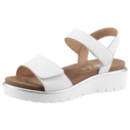 Keilsandalette Ara "BILBAO", Damen, Gr. 39, wei&szlig;, Glattleder, unifarben, Schuhe Keilsandalette, Sommerschuh, Sandale, Keilabsatz, Klett, Weite G (weit)