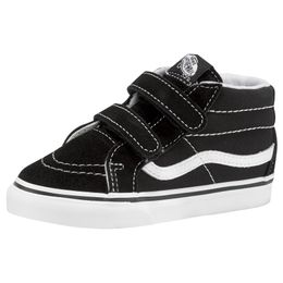 Sneaker Vans "TD SK8-Mid Reissue V", M&auml;dchen, Gr. 22, schwarz-wei&szlig; (schwarz, wei&szlig;), Leder, Textil, kontrastfarbene Details, unifarben mit Farbeinsatz, Schuhe Sneaker, mit Klettverschluss f&uuml;r Kleinkinder