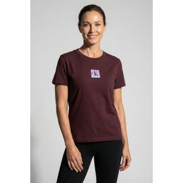 Kurzarmshirt Calvin Klein Jeans "SS CLASSIC FIT TEE", Damen, Gr. XXL (46), rot (deep rouge), Single Jersey, Obermaterial: 100% Baumwolle, regular fit normal, Rundhals, eingesetzt abgesteppte Kante, Shirts Kurzarmshirt, Mit Rundhalsausschnitt