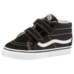 Sneaker Vans "TD SK8-Mid Reissue V", M&auml;dchen, Gr. 26,5, schwarz-wei&szlig; (schwarz, wei&szlig;), Leder, Textil, kontrastfarbene Details, unifarben mit Farbeinsatz, Schuhe Sneaker, mit Klettverschluss f&uuml;r Kleinkinder