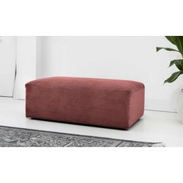 Polsterhocker Inosign "Koa", rosa (blush), B:114cm H:44cm T:61cm, 100% Polyester, Hocker, Polsterhocker, Wellenunterfederung, weicher Lounge-Sitzkomfort
