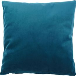 G&ouml;zze Dekokissen G&Ouml;ZZE "Duval", blau (petrol, unifarben), B:40cm L:40cm, Polyester, Dekokissen_Sitzkissen_Kissenh&uuml;llen, Dekokissen, mit Rei&szlig;verschluss, Kissenh&uuml;le ohne F&uuml;llung, 2 St&uuml;ck