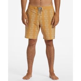 Boardshorts Billabong "Sundays Lo Tide", Herren, Gr. 28(XS), gelb (mustard), Obermaterial:41% Microfaser, 36% Walkfrottier, 16% Walkfrottier, 7% Elasthan;, Hosen Boardshorts