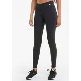Trainingstights Puma "PERFORMANCE FULL TIGHT W", Damen, Gr. XS, N-Gr, schwarz (Puma schwarz), Jersey, Obermaterial: 89% Baumwolle, 11% Elasthan, unifarben, schmal 7/8-L&auml;nge, Hosen Trainingstights