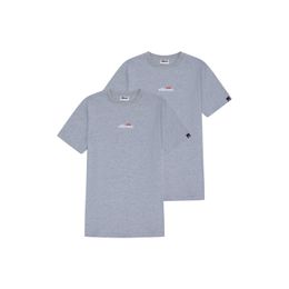T-Shirt Ellesse "T-Shirt OLLIO 2 TEE 2er Pack", Herren, Gr. M, grau (hellgrau), Obermaterial: 100% Baumwolle CO., Shirts T-Shirt