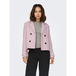 Kurzjacke Only "ONLFREJA LIFE SHORT DB JACKET OTW NOOS", Damen, Gr. XS, deauville mauve detail:melange, Web, Obermaterial: 100% Polyester, meliert, h&uuml;ftlang, V-Ausschnitt, Jacken Kurzjacke, Kunstfaser