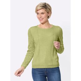 Rundhalspullover Classic Basics "Pullover", Damen, Gr. 46, gr&uuml;n (lindgr&uuml;n), 100% Polyacryl, unifarben, Pullover Rundhalspullover