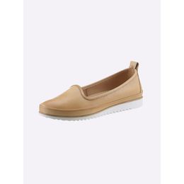 Slipper Andrea Conti, Damen, Gr. 38, braun (camel), Glattleder, Leder, Schuhe Slipper