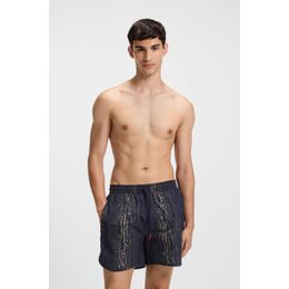 Badeshorts HUGO UNDERWEAR "Jose", Herren, Gr. L (52), N-Gr, open miscellaneous 988, Microfaser, Obermaterial: 100% Elastomultiester, Badehosen Badeshorts, elastischer Bund, bedruckt, schnelltrocknend