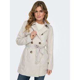 Trenchcoat Only "ONLVALERIE TRENCHCOAT OTW NOOS", Damen, Gr. S, gelb (moonbeam), Web, Obermaterial: 100% Polyester, unifarben, figurumspielend ca. Mitte Oberschenkel, M&auml;ntel Trenchcoat