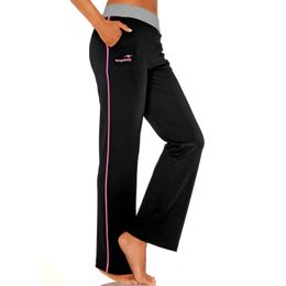 Relaxhose Kangaroos, Damen, Gr. 52/54, N-Gr, bunt (schwarz, pink, pink), Sweatware, Obermaterial: 60% Baumwolle, 40% Polyester, kontrastfarbene Details, unifarben mit Farbeinsatz, Basic, bequem lang, Hosen Relaxhose, mit breitem Bund, Loungewear, Loungeanzug, Topseller