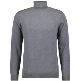 Rundhalspullover Ragman, Herren, Gr. 52, grau (mittelgrau), Strick, 95% Baumwolle 5% Cashmere, hoch geschlossener Ausschnitt, Pullover Rundhalspullover
