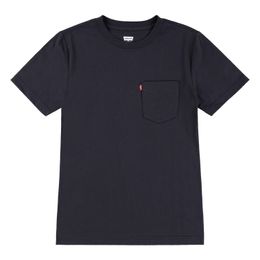 T-Shirt LEVI'S KIDS "LVB SUNSET POCKET TEE", Jungen, Gr. 5 (110), schwarz (jet schwarz), Jersey, Obermaterial: 60% Baumwolle, 40% Polyester, Rundhals, Shirts T-Shirt