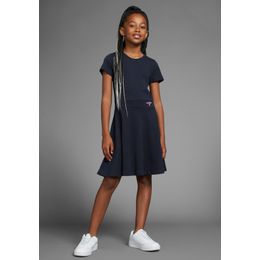 Skaterkleid Kangaroos "mit Stickerei", M&auml;dchen, Gr. 176/182, N-Gr, blau (marine), Jersey, Obermaterial: 100% Baumwolle, bestickt, unifarben, figurumspielend knieumspielend, Rundhals, Kleider Skaterkleid, f&uuml;r M&auml;dchen, Topseller
