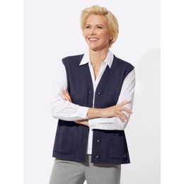 Strickweste CLASSIC, Damen, Gr. 42, blau (marine), 50% Polyacryl, 50% Schurwolle, unifarben, Westen Strickweste