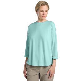 3/4-Arm-Shirt Jack Wolfskin "TRAVEL 3 4 T W", Damen, Gr. XXL (48), softjade, heather, Obermaterial: 95% Polyester, 5% sonstige Fasern, Shirts 3/4-Arm-Shirt