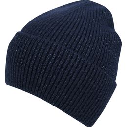 Beanie Capelli New York, Damen, navy, Strick, Obermaterial: 100% Polyacryl, Glanzfaden, unifarben, M&uuml;tzen Beanie, Strickm&uuml;tze mit dezent eingearbeiteten Glitzerf&auml;den