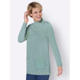 Longpullover Classic Basics "Longpullover", Damen, Gr. 38, gr&uuml;n (kalkmint), 100% Polyacryl, unifarben, Pullover Longpullover